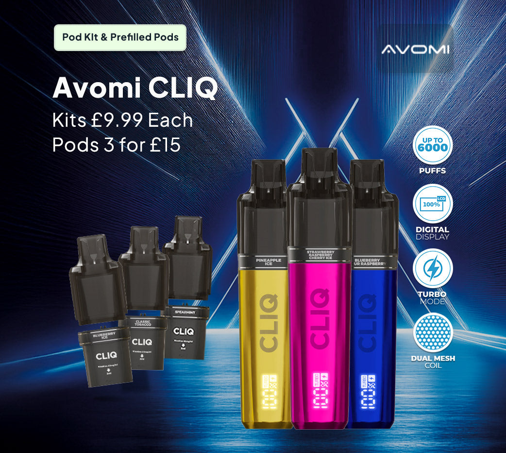 Avomi CLIQ Vape | Pod Kits & Prefilled Refill Pods | Vapestore
