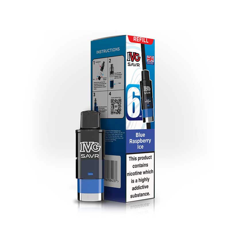 Blue Raspberry Ice IVG Savr 3000 Prefilled Pod + Refill – 20mg ...