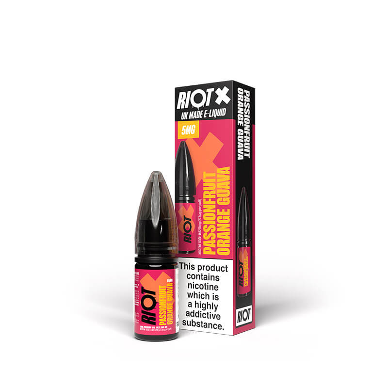 Riot X Passionfruit Orange Guava 5mg Nic Salt E-Liquid 10ml | Vapestore UK