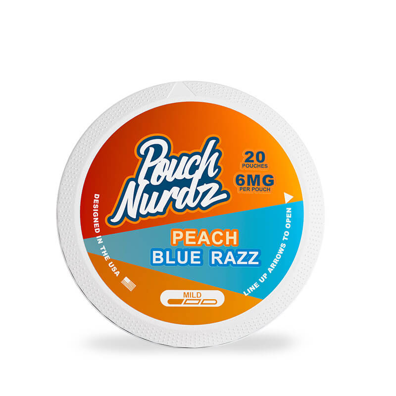 Pouch Nurdz Peach Blue Razz Nicotine Pouches 6mg/12mg – 20 Pack | Vapestore